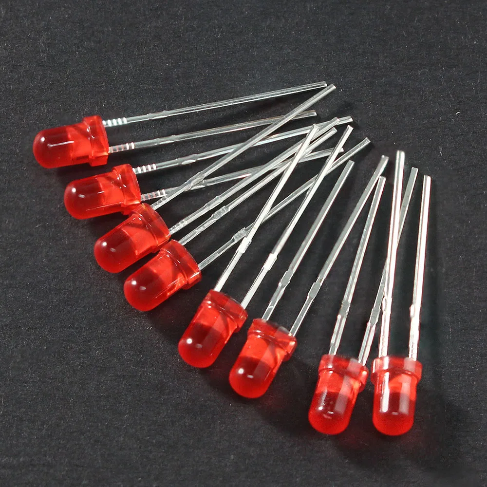 100-teile-los-LED-Diode-3mm-super-hell-wei-rot-gelb-blau-gr-n-LED ...