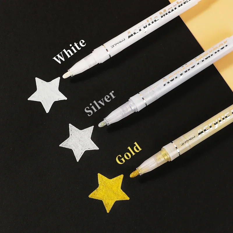 1-3Pcs-Set-High-gloss-Acrylic-Markers-Gold-Silver-and-White-Painting ...