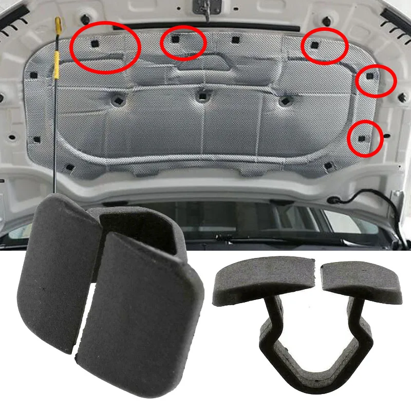 10X-Engine-Hood-Bonnet-Cover-Insulation-Pad-Clips-For-VW-Amarok-Bora ...
