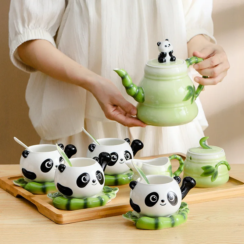 Creative-Panda-Tea-Set-Made-In-China-Ceramic-High-grade-Flowered-Tea ...