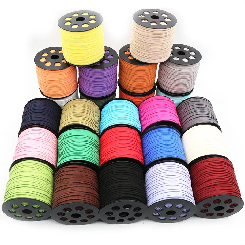 10m-lot-2-5mm-Flat-Faux-Suede-Braided-Cord-Korean-Velvet-Leather-Thread ...