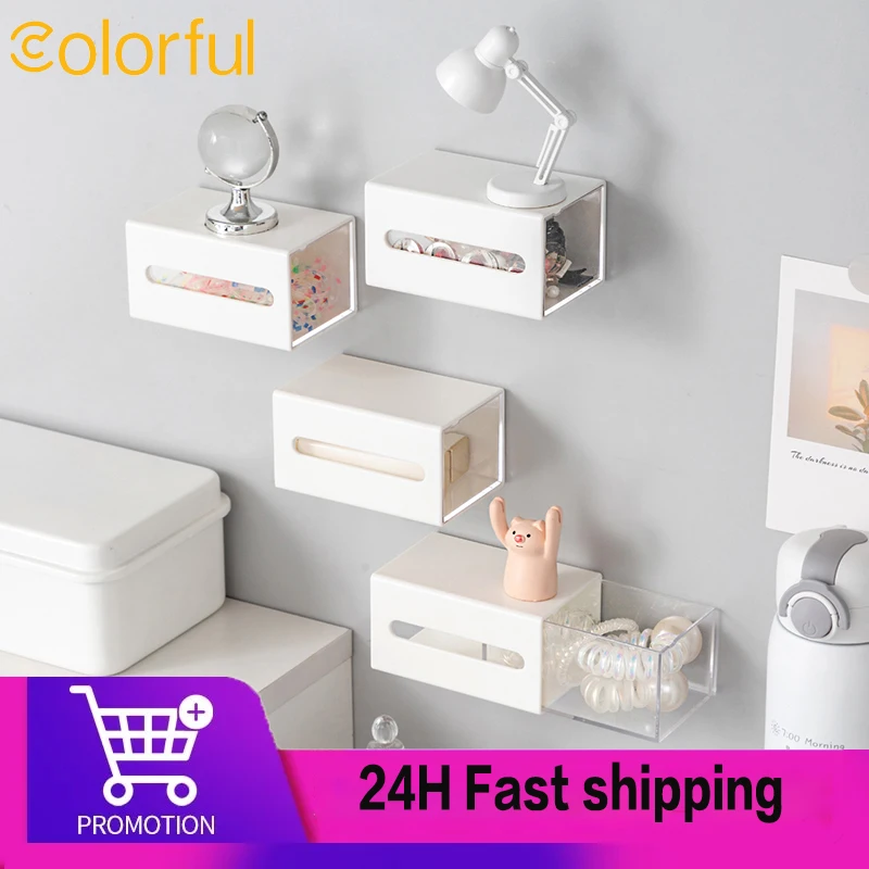 Bedroom-Bathroom-Storage-Rack-Wall-Mounted-Storage-Box-Dustproof-Makeup ...