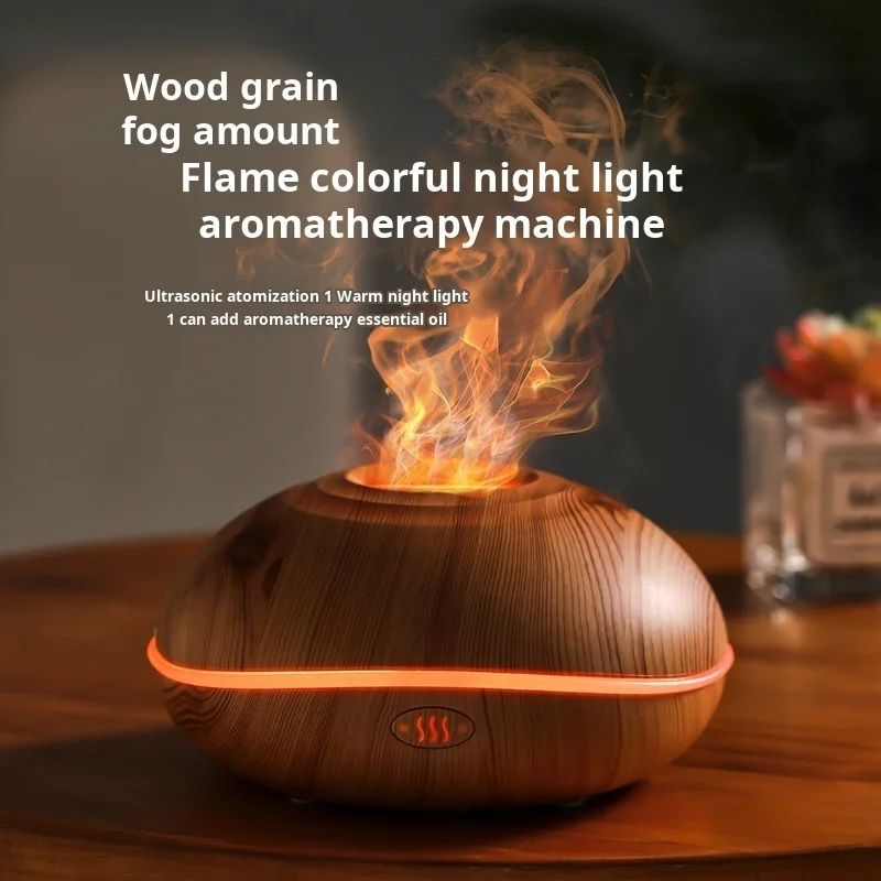 7-colores-Fire-Flame-Wood-grain-aromatherapy-machine-humidifier-Aroma ...