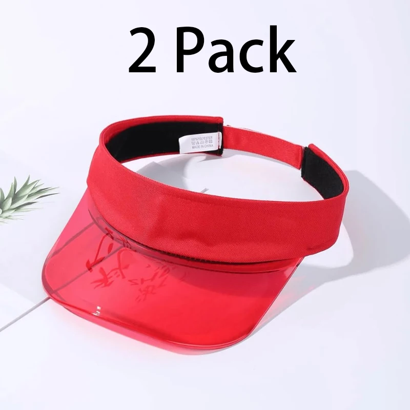 Red-2-Pack-Sun-Hats-Unisex-Golf-Hat-Sun-Protection-Soft-PVC-for-Outdoor ...