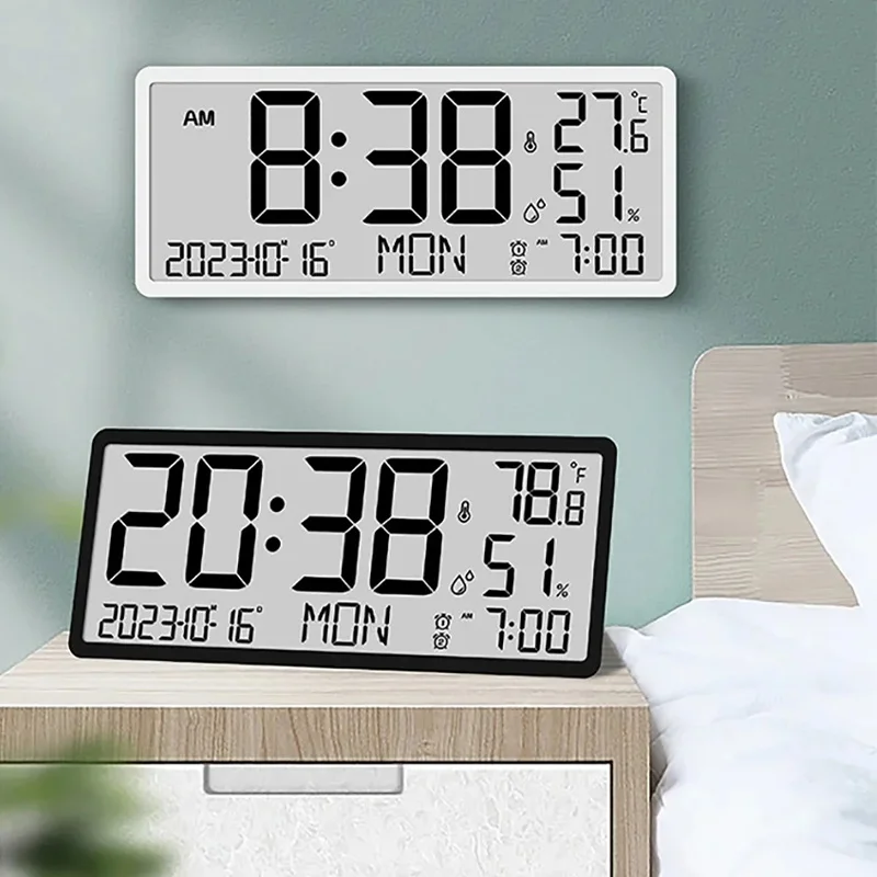 LED-Large-Screen-Digital-Wall-Clock-Temperature-Humidity-Year-Date-Time ...
