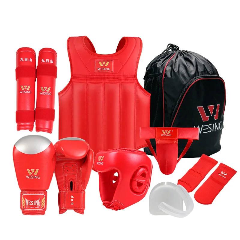 Wesing-8-Pieces-Set-Martial-Arts-Gear-Boxing-Gloves-Helmet-Shin-Guards ...
