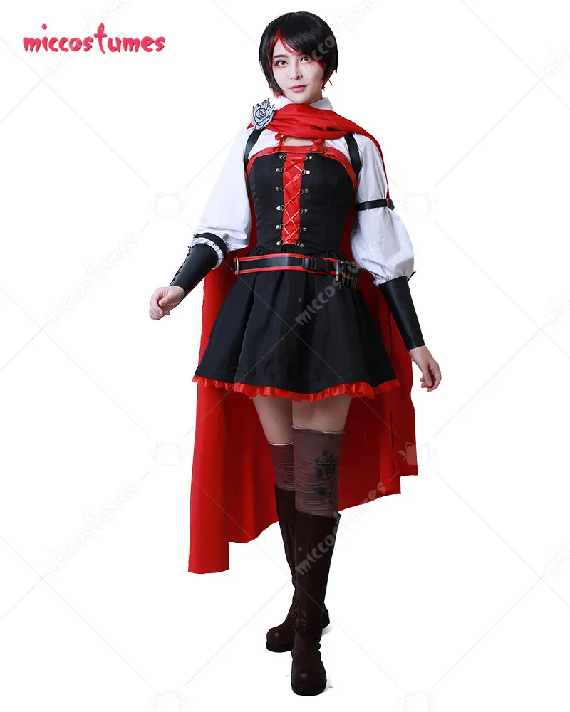 Ruby-Rose-Cosplay-Costume-Red-Dress-Cloak-Battle-Cosplay-Halloween ...