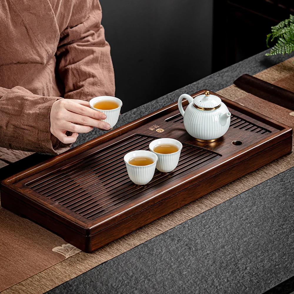 Bamboo-Tea-Tray-With-Water-Torage-Solid-Wood-Tea-Drainage-Tank-Puer-Tea ...