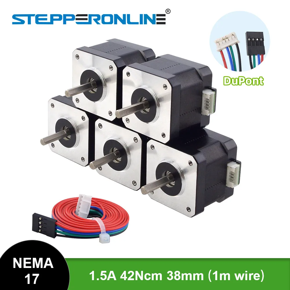 Stepperonline nema 17 motor deslizante 38mm 42 motor 42ncm 1.5a nema17 ...