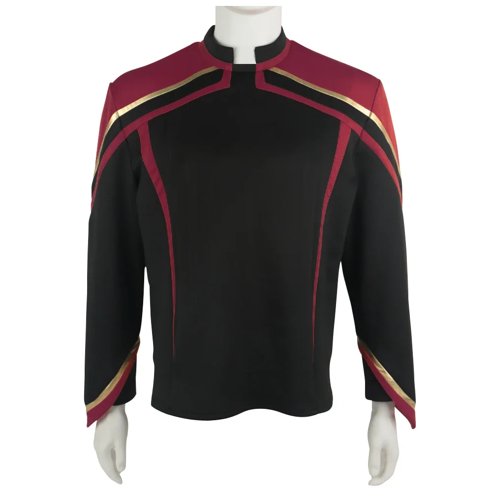 Startreks Cosplay Admiral JL Picard Red Gold Stripe Uniform Startfleet ...