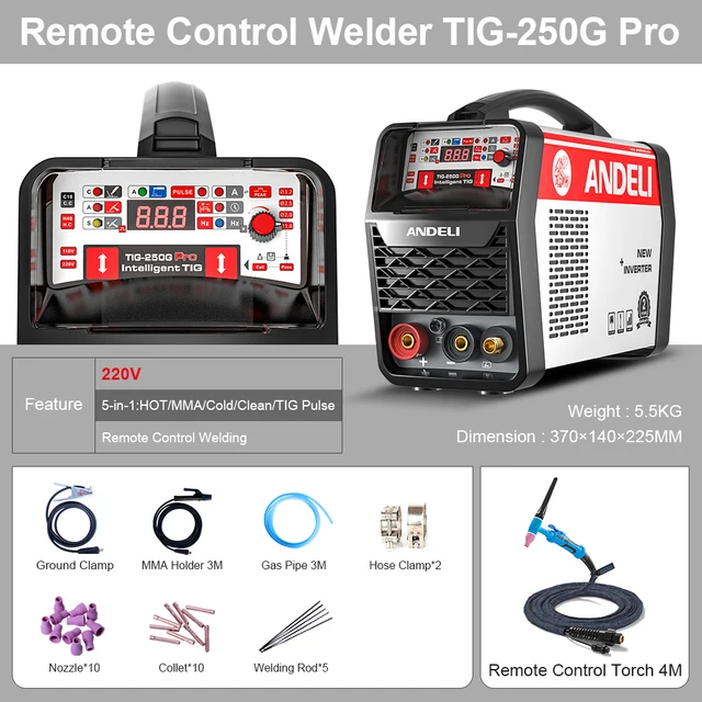 ANDELI 110/220V Cold Welding Machine HOT/Cold/MMA/CLEAN/TIG Pulse 5 in ...