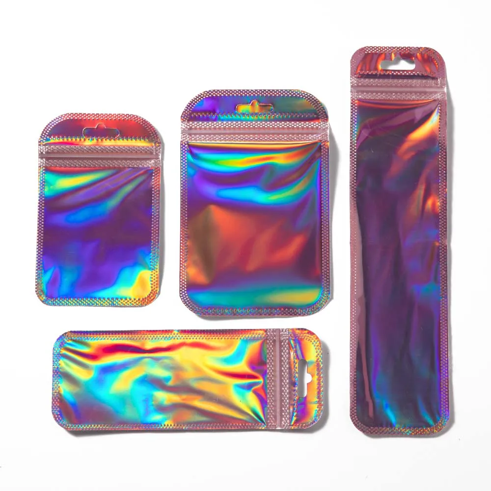 50pcs-Holographic-Laser-Bags-Pouch-Zipper-For-Bead-Jewelry-Storage ...