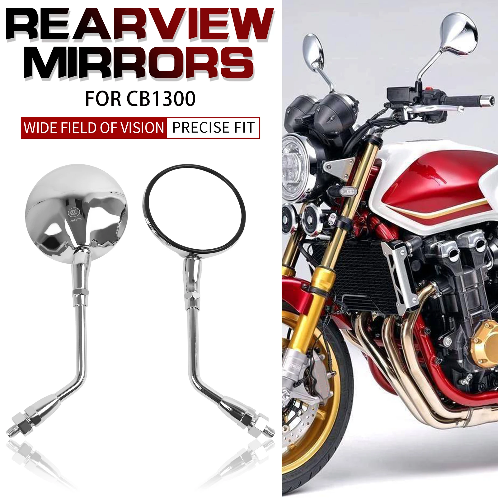 Round-Rear-View-Mirror-Side-Mirrors-For-Honda-CB250-CB400-CB400SS-CB600 ...