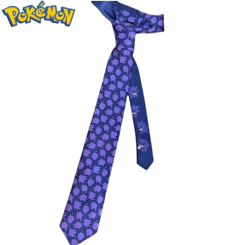 Corbata de Pokémon Gengar serie de estampado púrpura Cosplay Anime de ...