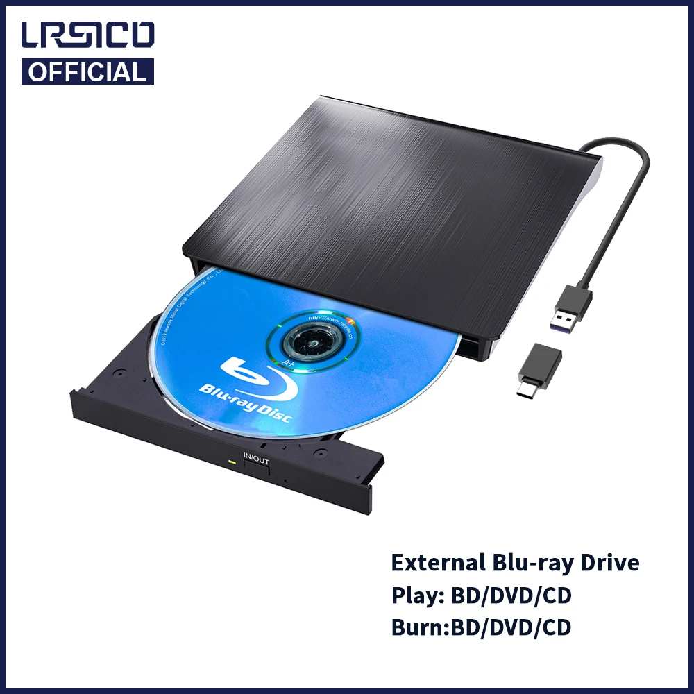 Slim Blu Ray Burner Player USB 3,0 y type c 3D BD CD DVD Bluray unidad ...