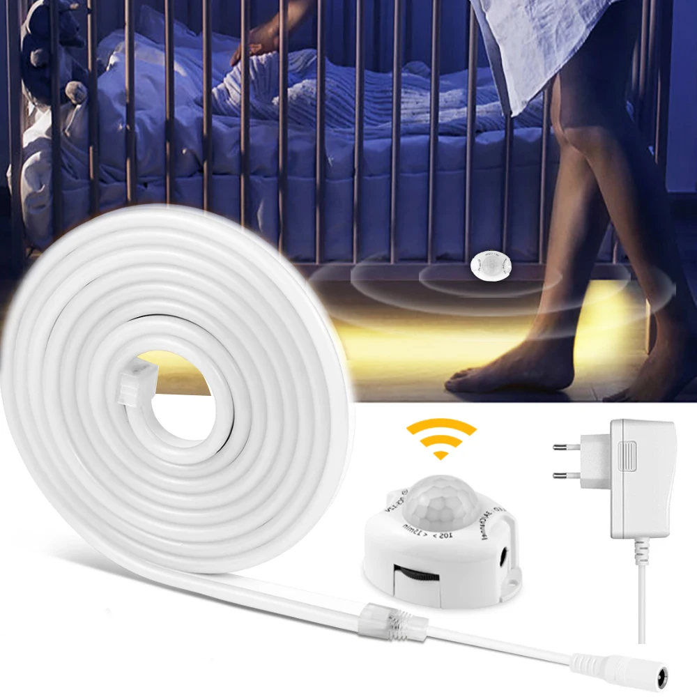 PIR-Motion-Sensor-LED-Neon-Light-Strip-Sign-12V-White-Warm-Neon-Lights ...
