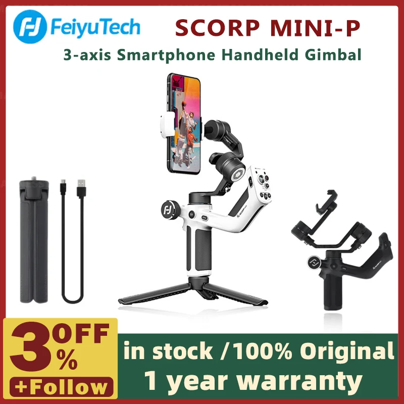 FeiyuTech-SCORP-MINI-P-3-Axis-Handheld-Gimbal-Handle-Grip-for-Smartphone-iPhone-15Pro-Samsung ...