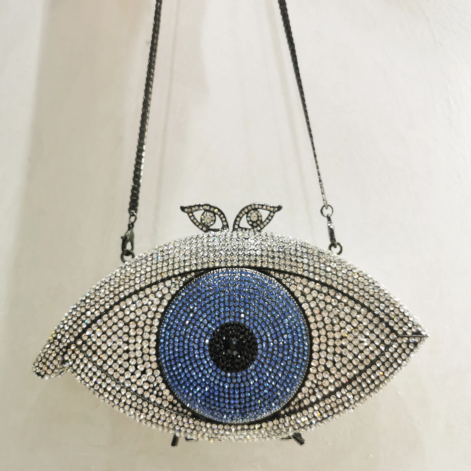 XIYUAN-Women-Evil-Eye-Crystal-Silver-Diamond-Purse-Wedding-Bridal ...