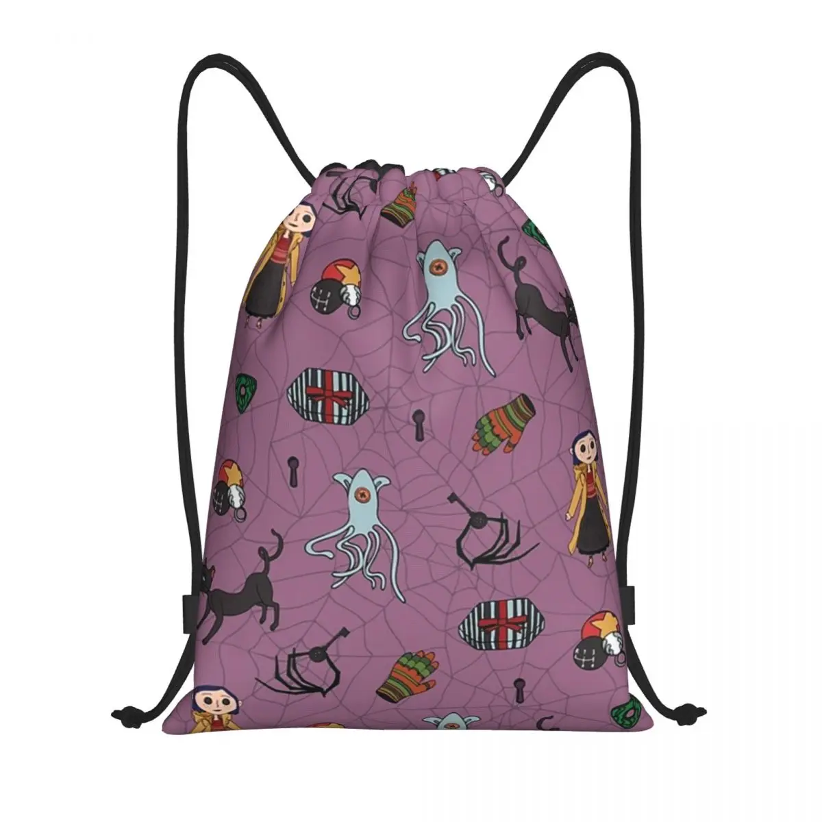 Custom-Horror-Movie-Coraline-Drawstring-Bag-for-Training-Yoga-Backpacks ...