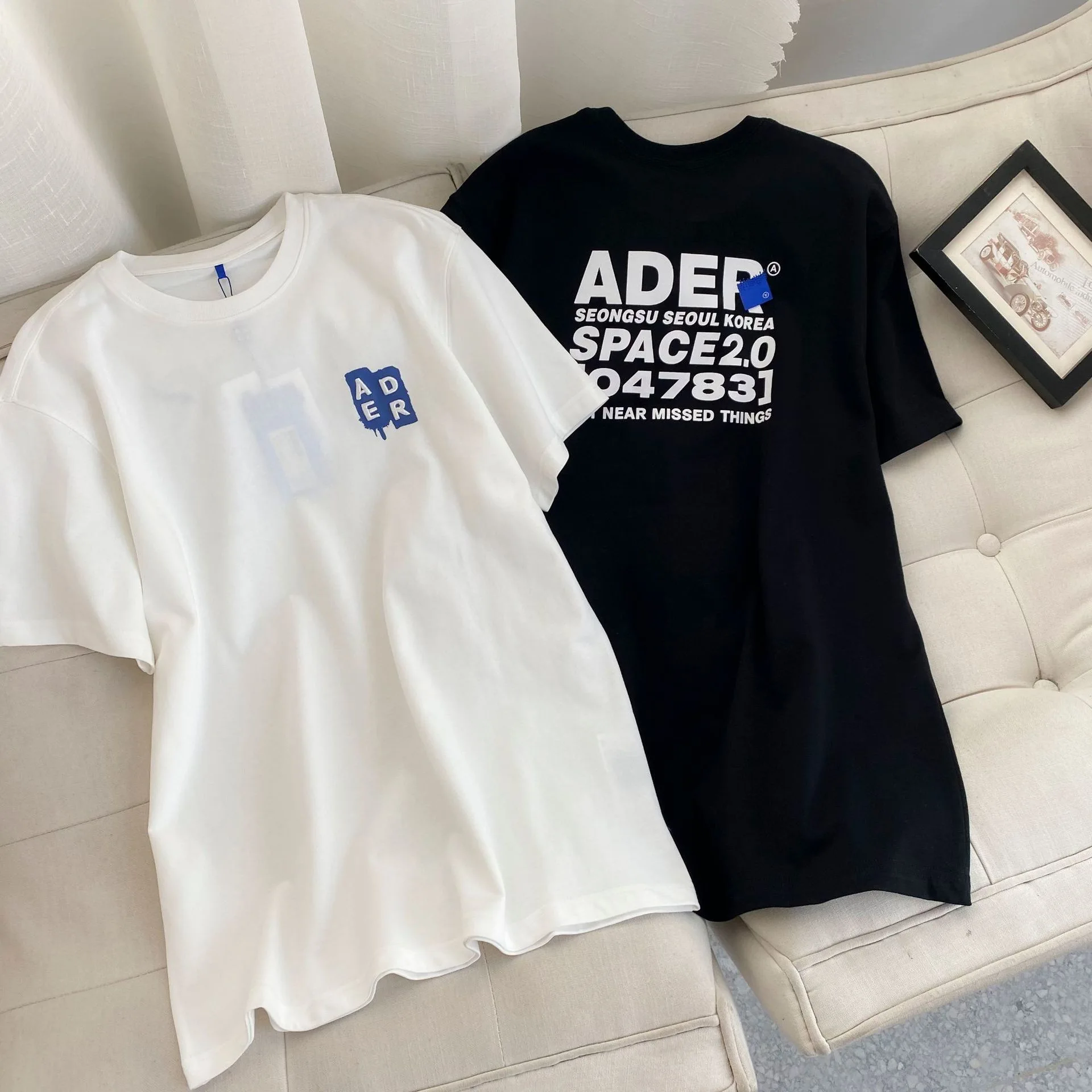 ADER ERROR 남녀공용 루즈한 반팔 티셔츠, 2023 글자 티셔츠, 한국 하이 브랜드, 여름| | - AliExpress