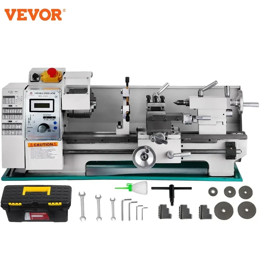 VEVOR-Metal-Mini-Lathe-Accessories-with-Steady-Rest-750W-8x16-Inch ...