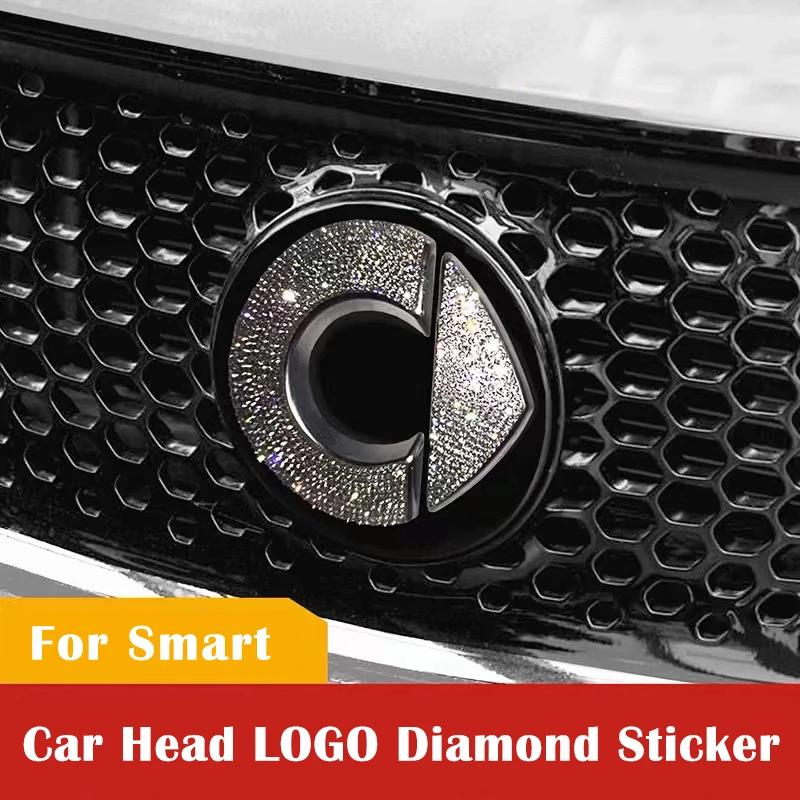 1Pcs Car Styling 3D Front Logo Emblem Badge Sticker Diamond Decoration ...