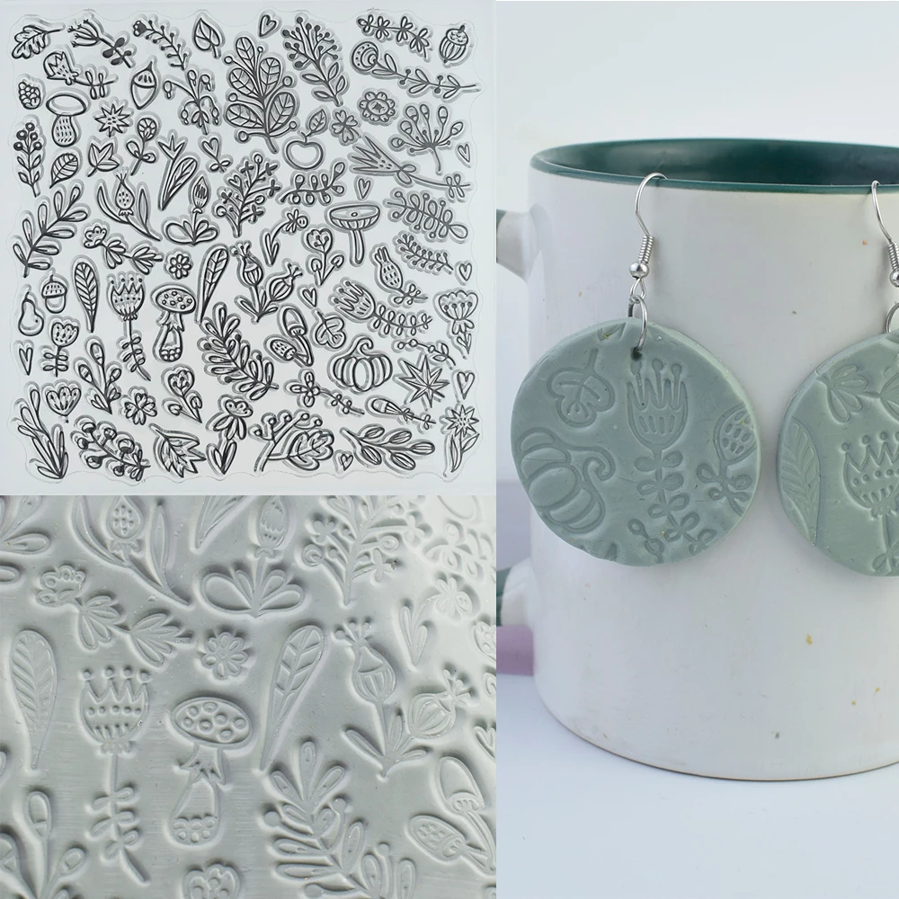 Stamp-for-Clay-Autumn-Floral-Maple-Leaf-Pumpkin-Texture-Impression ...