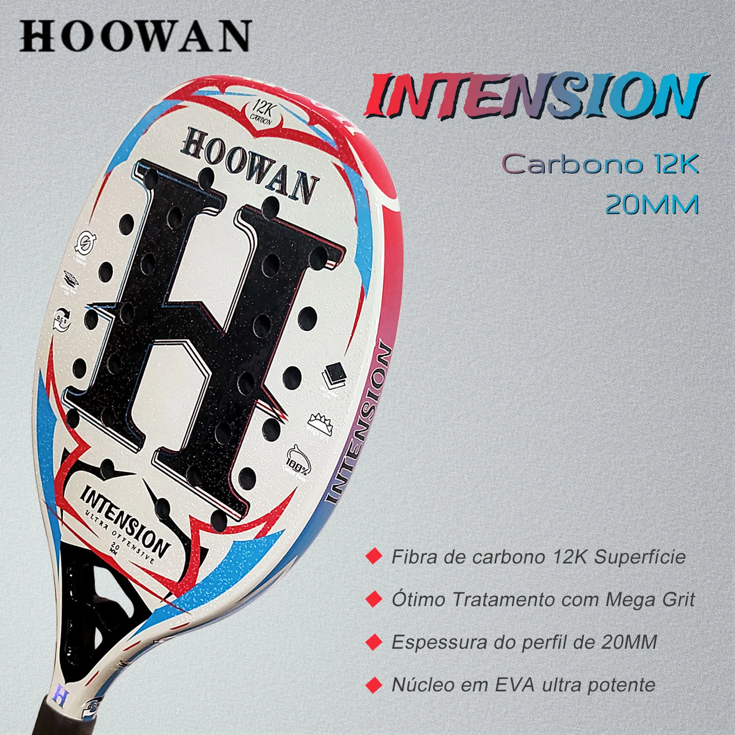 Raquete-De-T-nis-De-Carbono-HOOWAN-INTENS-O-3K12K-18K-24K-Beach-Tennis ...