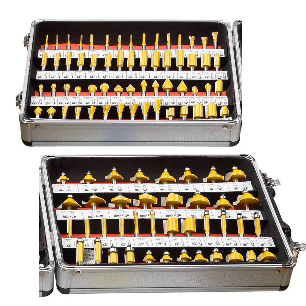 Binoax-100-Pcs-Router-Bits-Sets-1-4-Inch-6-35MM-Shank-T-Shape-Wood ...