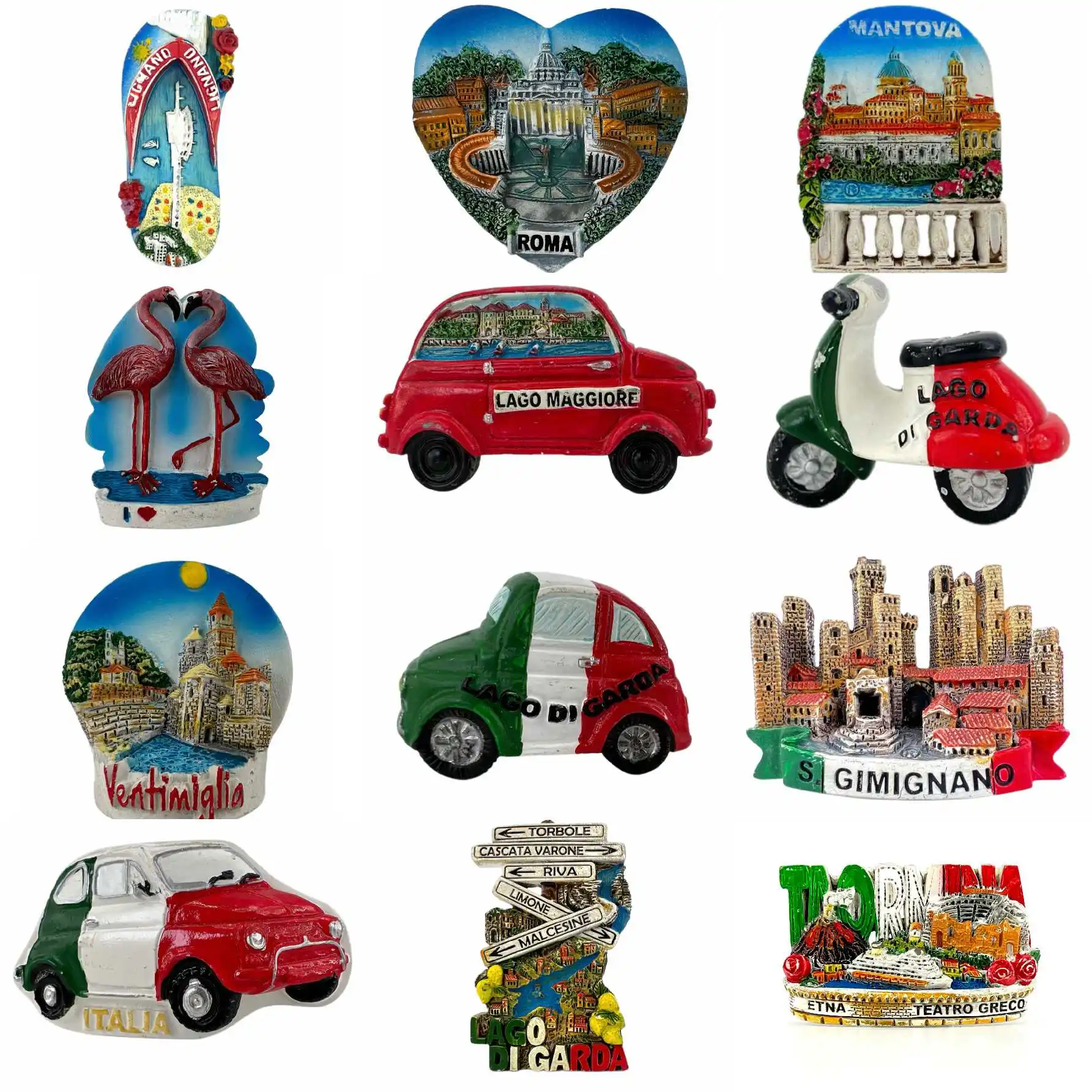 Italy-Fridge-Magnets-S-gimignano-Roma-Lago-Di-Garda-Lignand-Travel ...