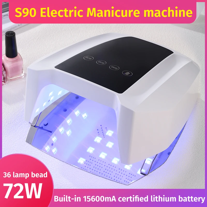 72w UV Gel Nail Lamp LED Purple Light Dryer Nail Light Therapy Machine ...