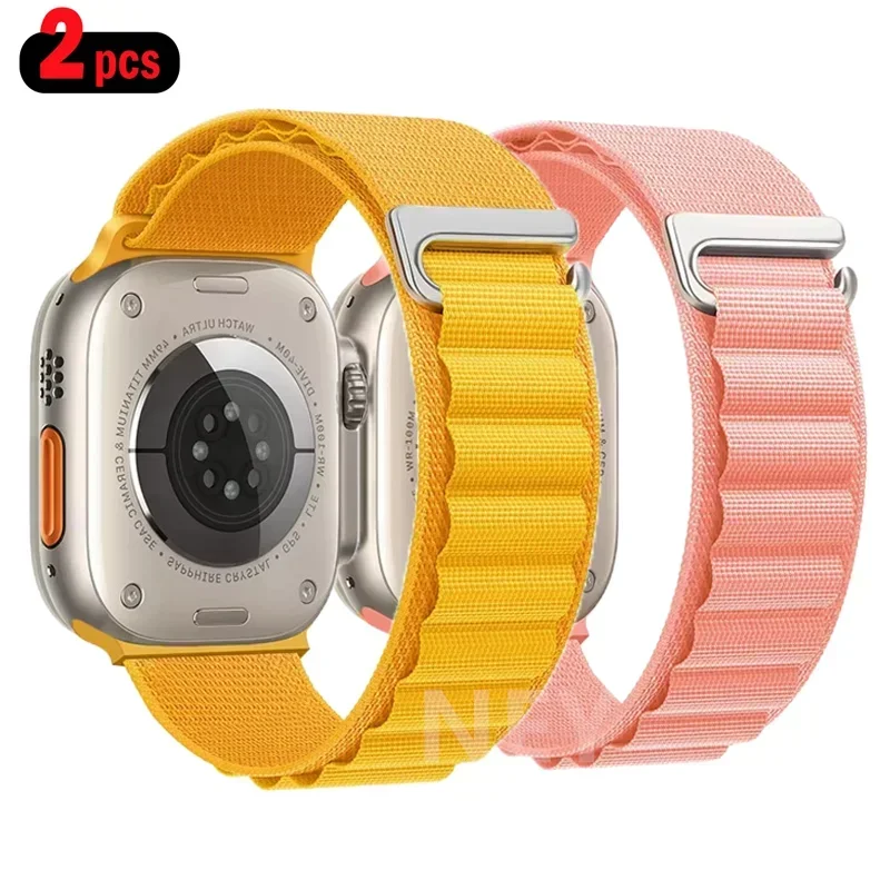 2PCS Alpine Loop For Apple Watch Band 41mm/45mm 46-42-40mm 44mm nylon ...