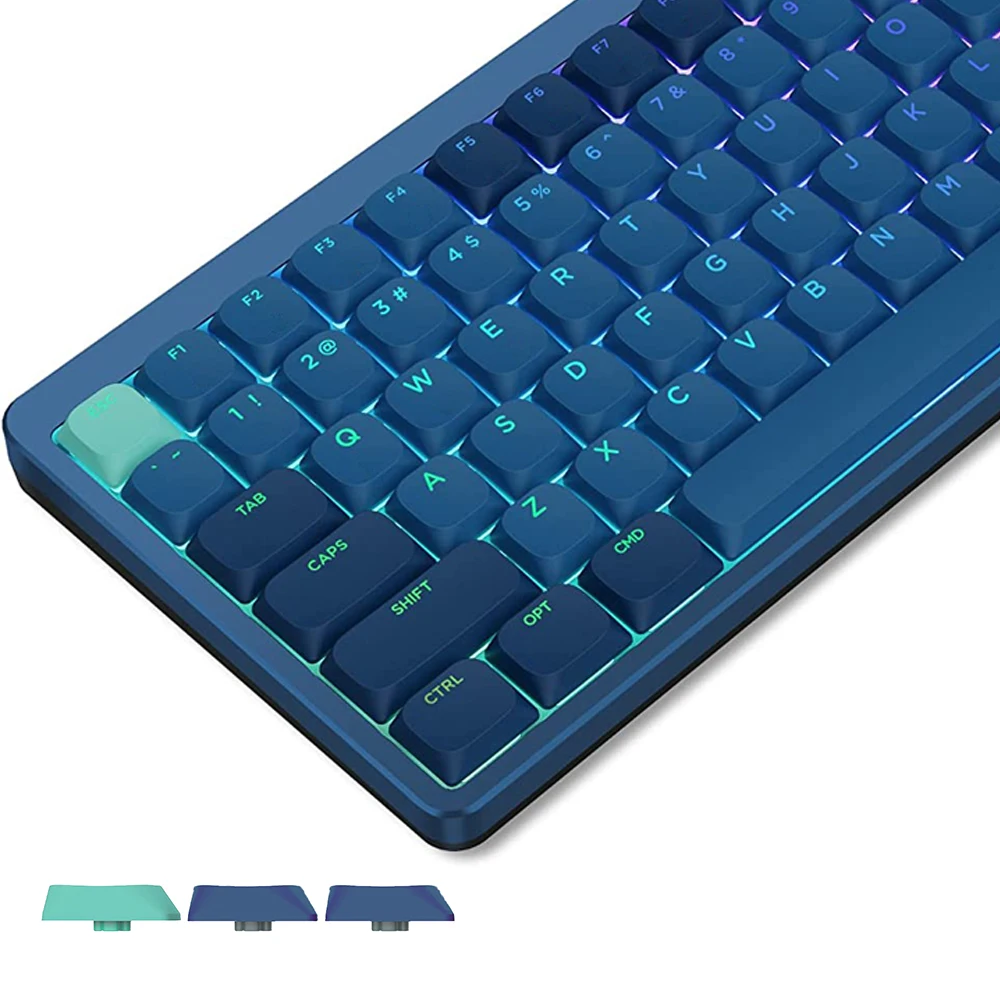 144 Keys Blue Low Profile Slim Backlit Keycaps Double Shot Pbt Keycaps ...