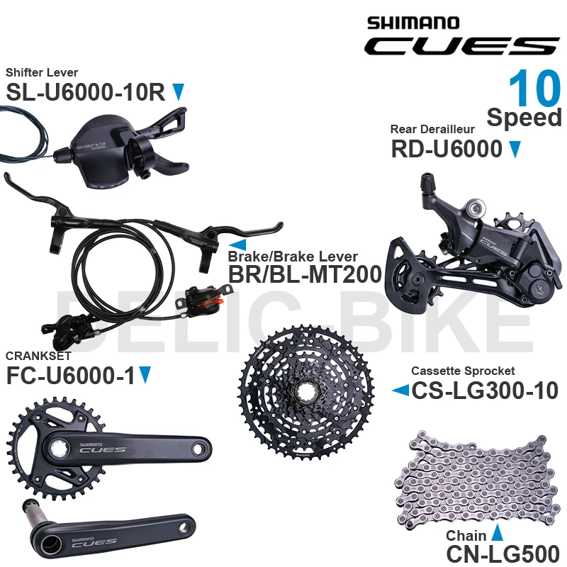 SHIMANO CUES U6000 Groupset SL U6000 10R RD U6000 FC U6000 1 CS LG300 CS LG400 CN LG500 MT200 ...