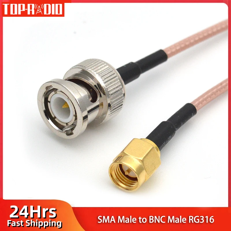 1PC Bnc Male to Sma Male Plug Connector RG316 Coaxial Pigtail Coax ...