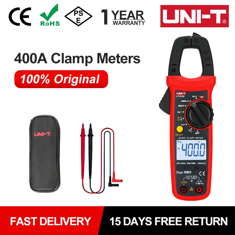 UNI-T-Clamp-Meters-UT204R-UT202F-UT203R-400A-600A-Amperimetric-Clamp ...