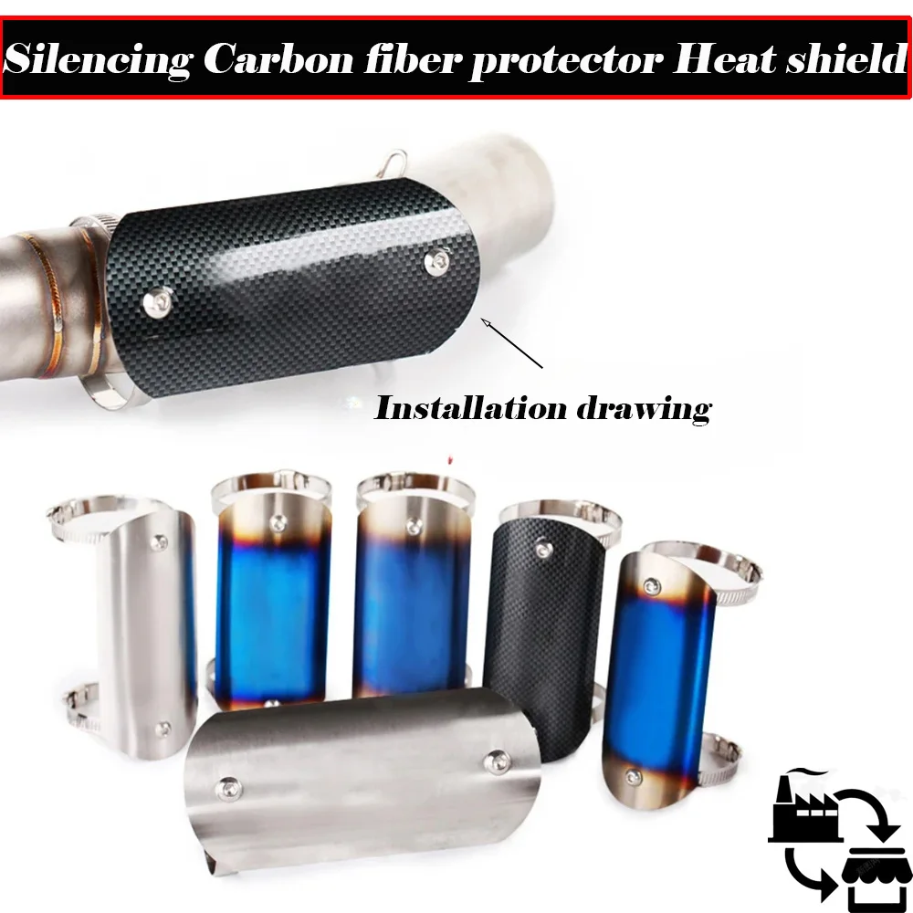 Motorcycle-Exhaust-Muffler-Carbon-Fiber-Protector-Heat-Shield-Cover ...