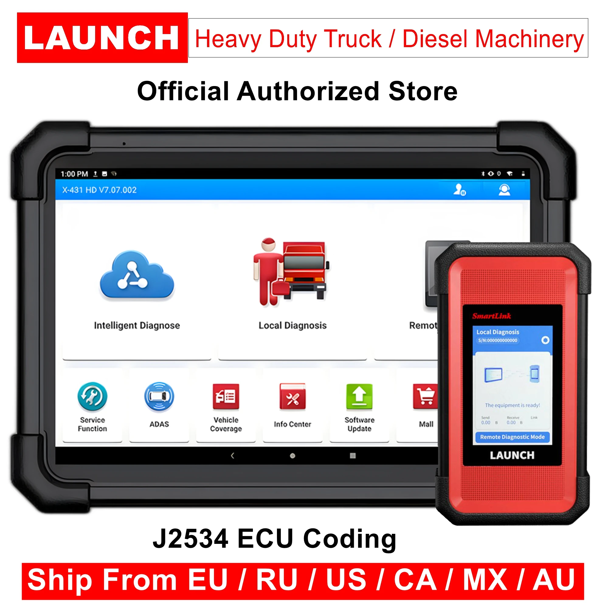 LAUNCH-X431-V-SmartLink-HD-Commercial-Vehicle-HDIII-Heavy-Truck ...