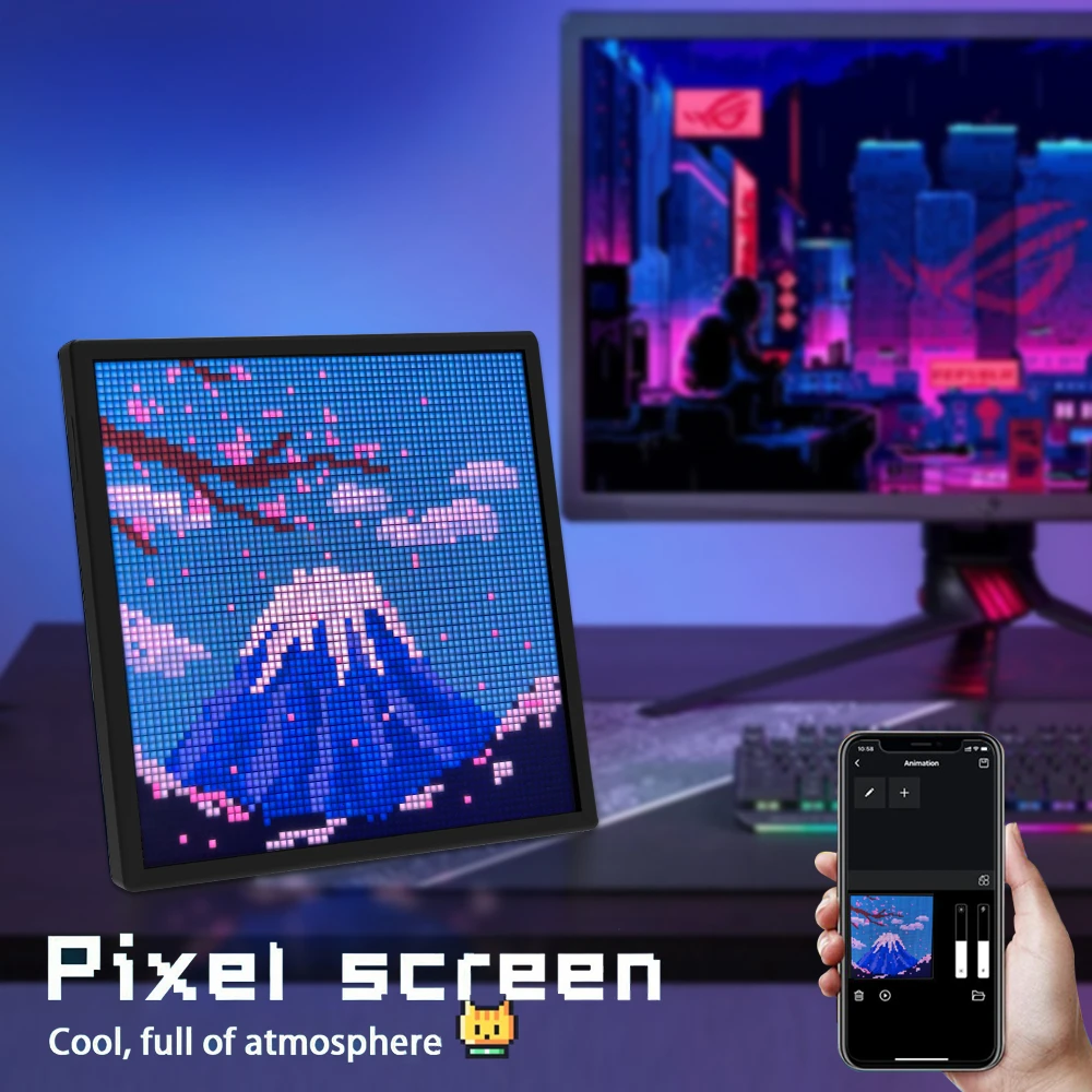 Smart-LED-Matrix-Pixel-Screen-Display-APP-Control-Programmable-Night-Light-Digital-Pixel-Photo ...