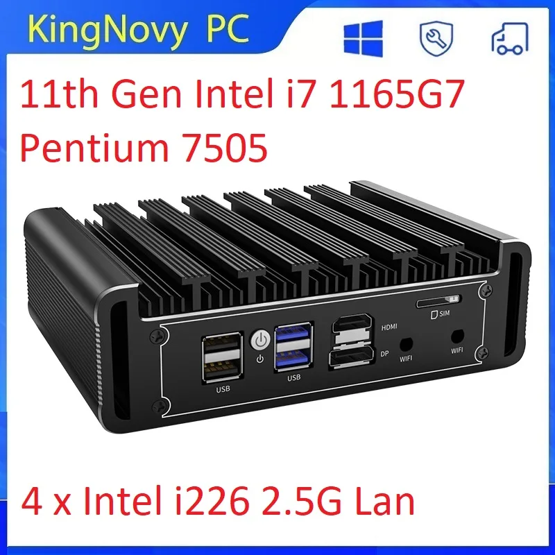 Solid-built-2-5G-Fanless-Soft-Router-i7-1165G7-Pentium-Gold-7505-N5105 ...