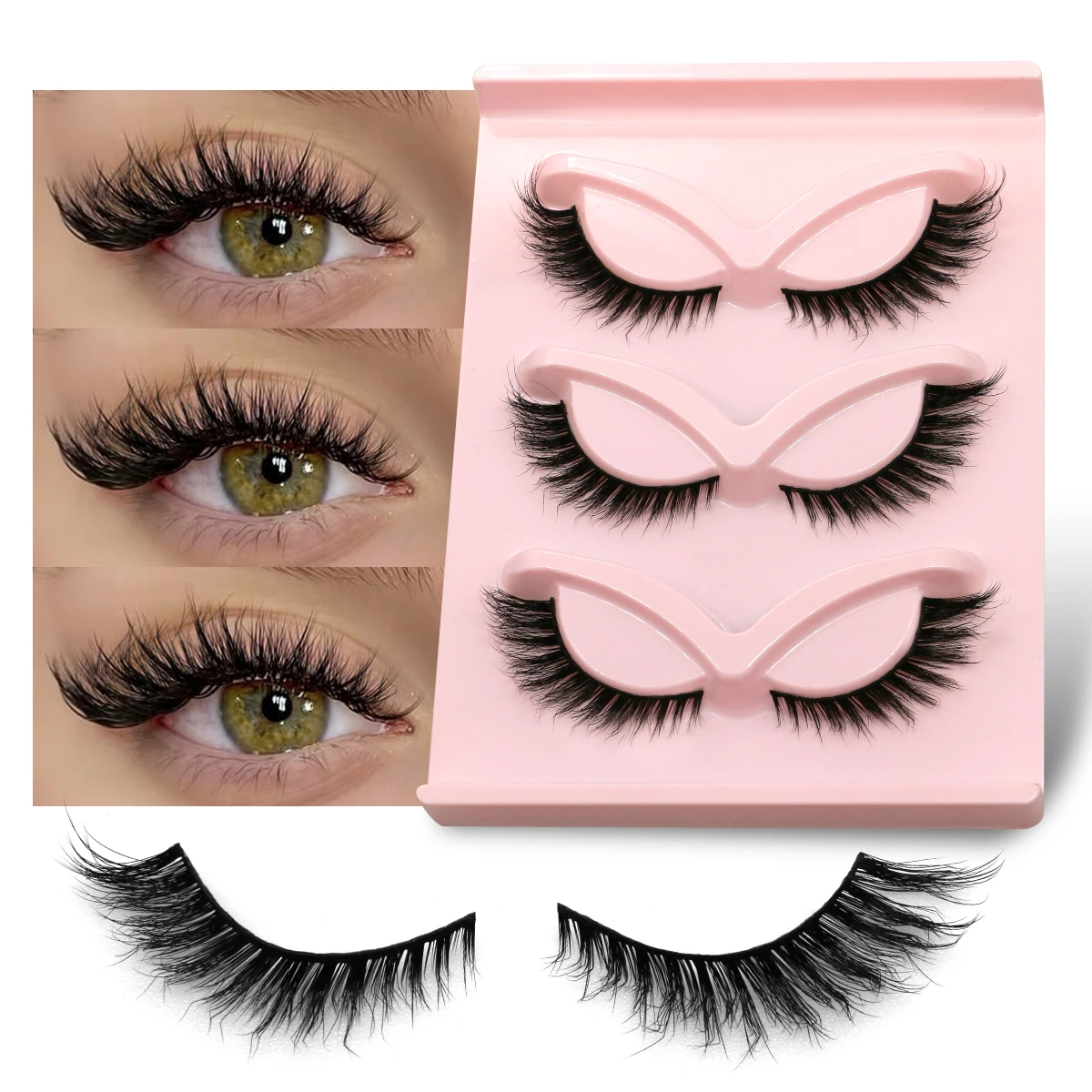 GROINNEYA-Cat-Eye-Lashes-Winged-End-Eye-Elongated-Eyelashes-Natural ...