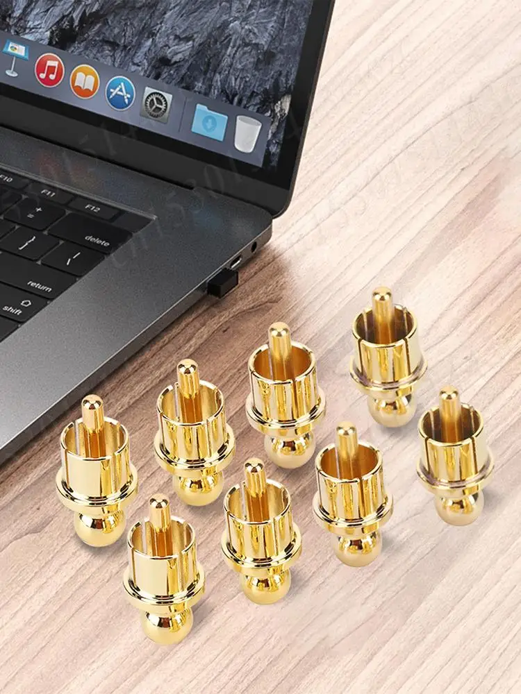1/8 Pcs Gold/Rhodium Plated Dust Protector RCA Shielding Caps RCA Male ...