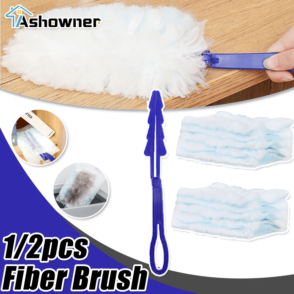 Disposable-Electrostatic-Dust-Duster-4-13pcs-Blue-Fluffy-Fiber-Brush ...