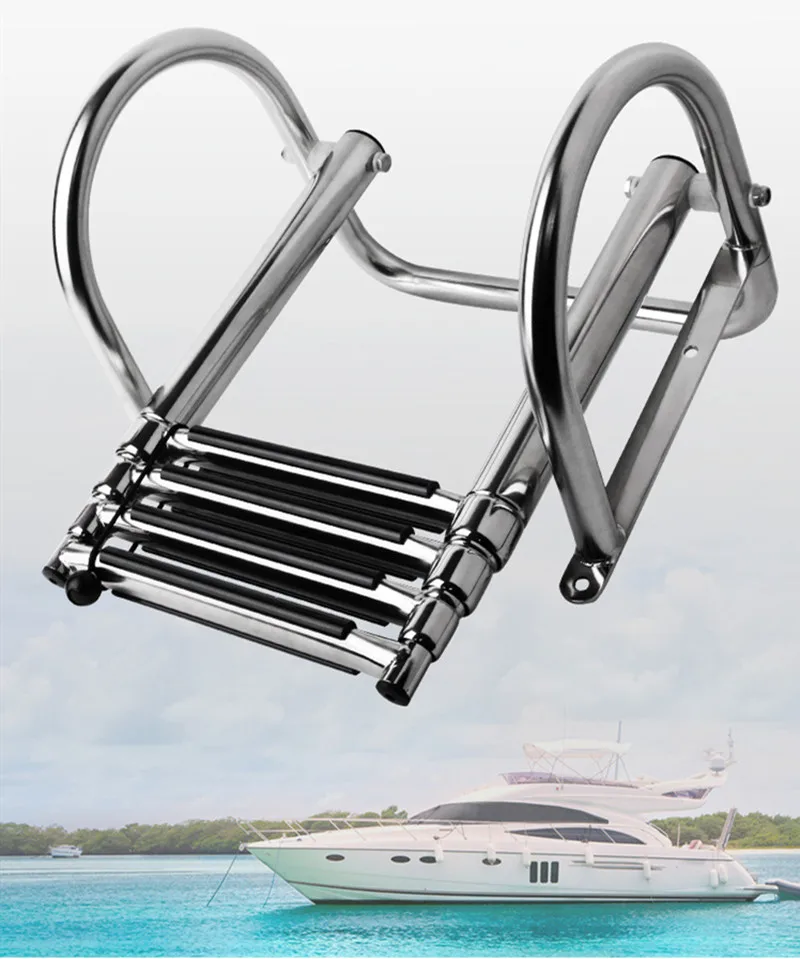 Boat Accessories 4 Step Stainless Steel Boat Boarding Telescoping ...