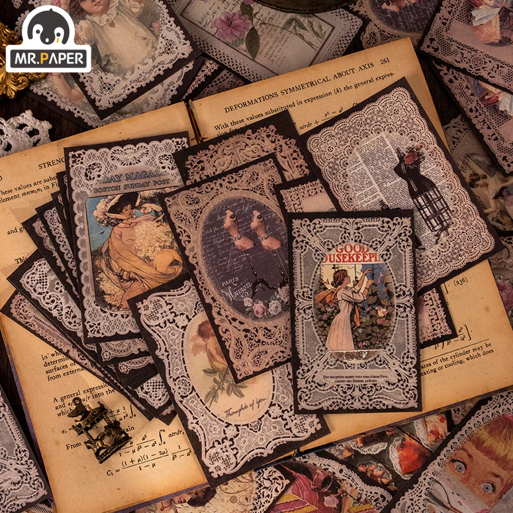 Mr. paper 8 estilo 45 pcs/bag retro criativo material de papel branco ...