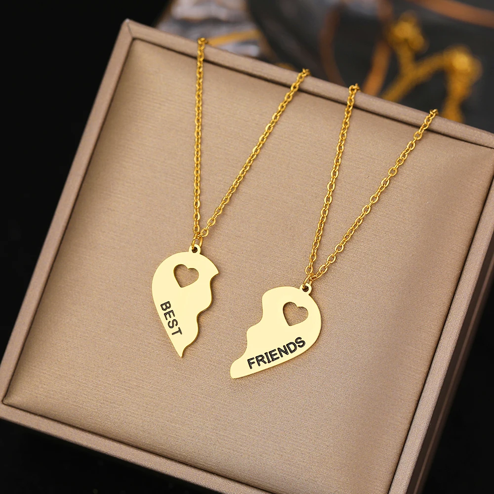 Best Friend Necklaces 2 Heart Gifts | Best Friend Stainless Steel ...