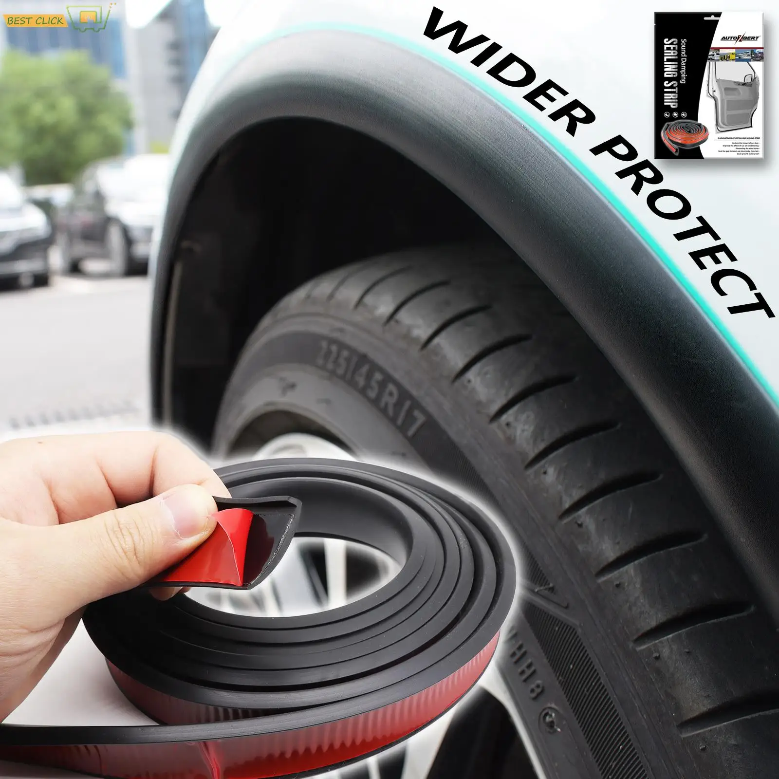 3Meter Rubber Car Fender Extension Wheel Eyebrow Flare Protector ...