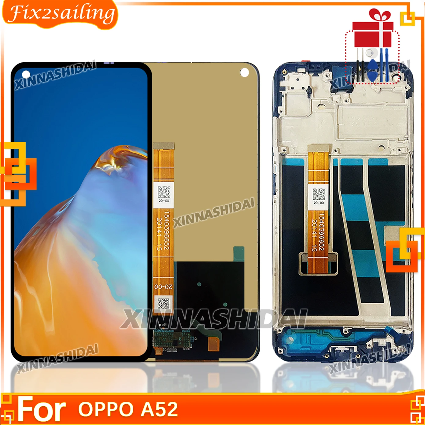 6.55" Screen For Oppo A52 LCD Display With Frame Touch Screen Digitizer ...