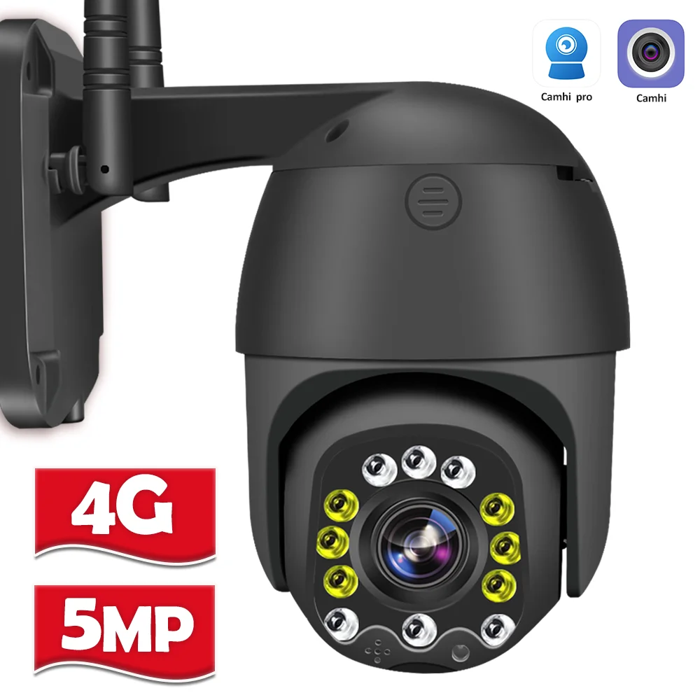 4G SIM Card IP Camera 5X Zoom ottico 1080P HD Wifi sicurezza PTZ Speed ...