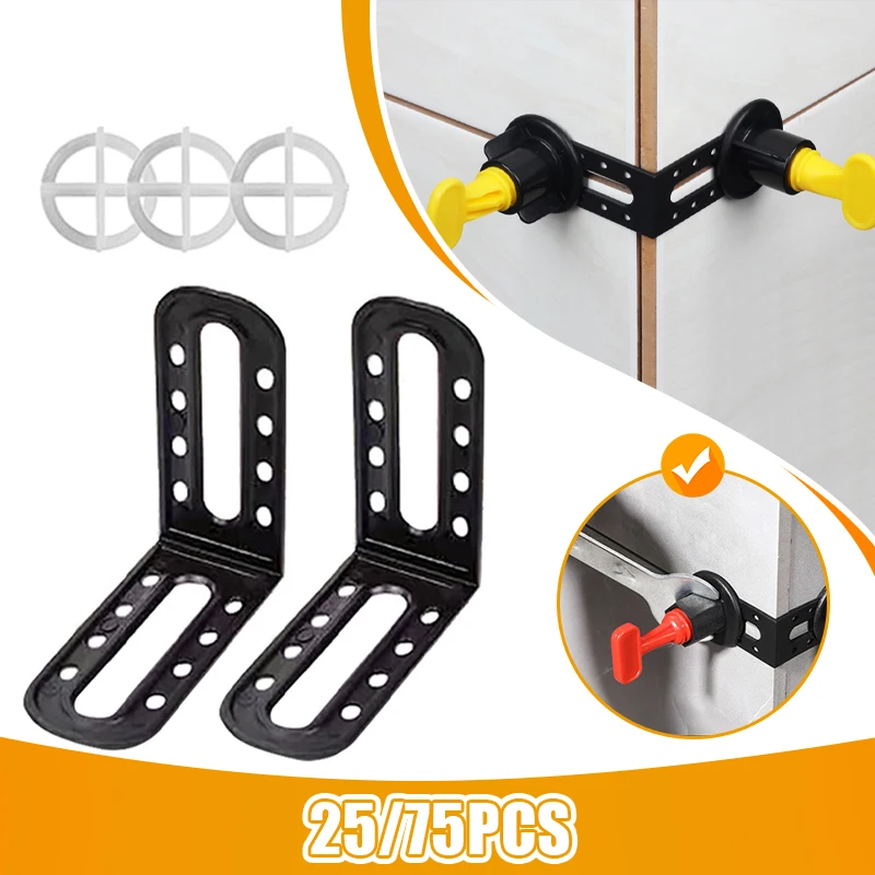 25-75Pcs-Tile-Spacers-Cross-Leveling-Angle-System-Removable-Reusable ...